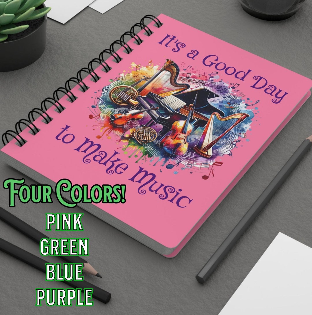 Music Watercolor Spiral-bound Journal, Diary Poetry Songwriting ...