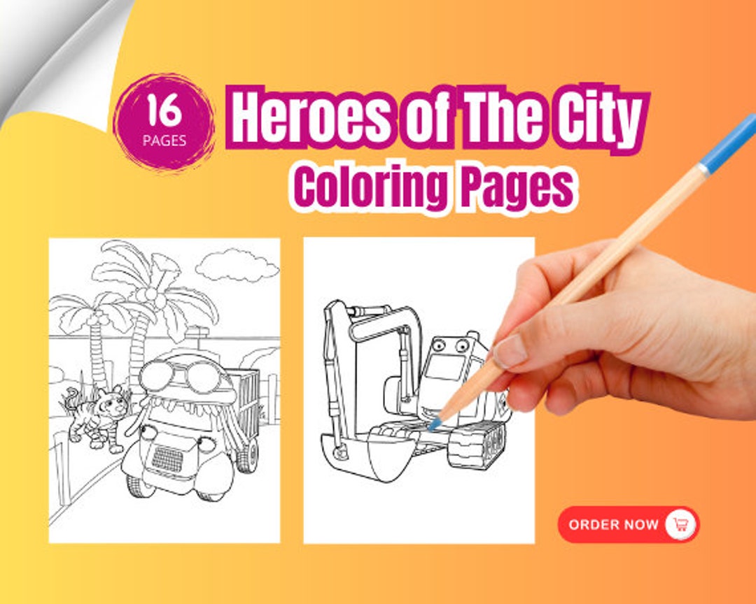 Heroes in the City Coloring Pages, Cute Coloring Pages, 16 Pages, PDF ...