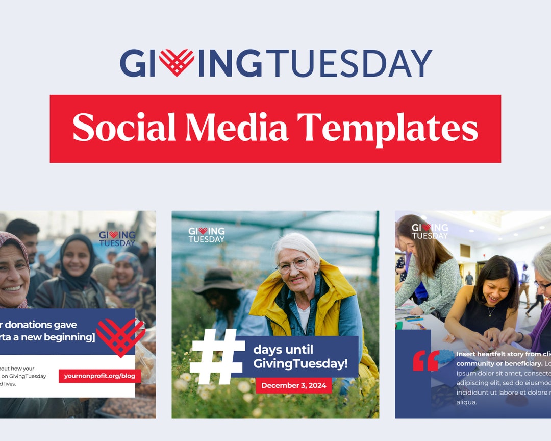Givingtuesday Social Media Template Bundle for Canva | 80+ Fundraising ...