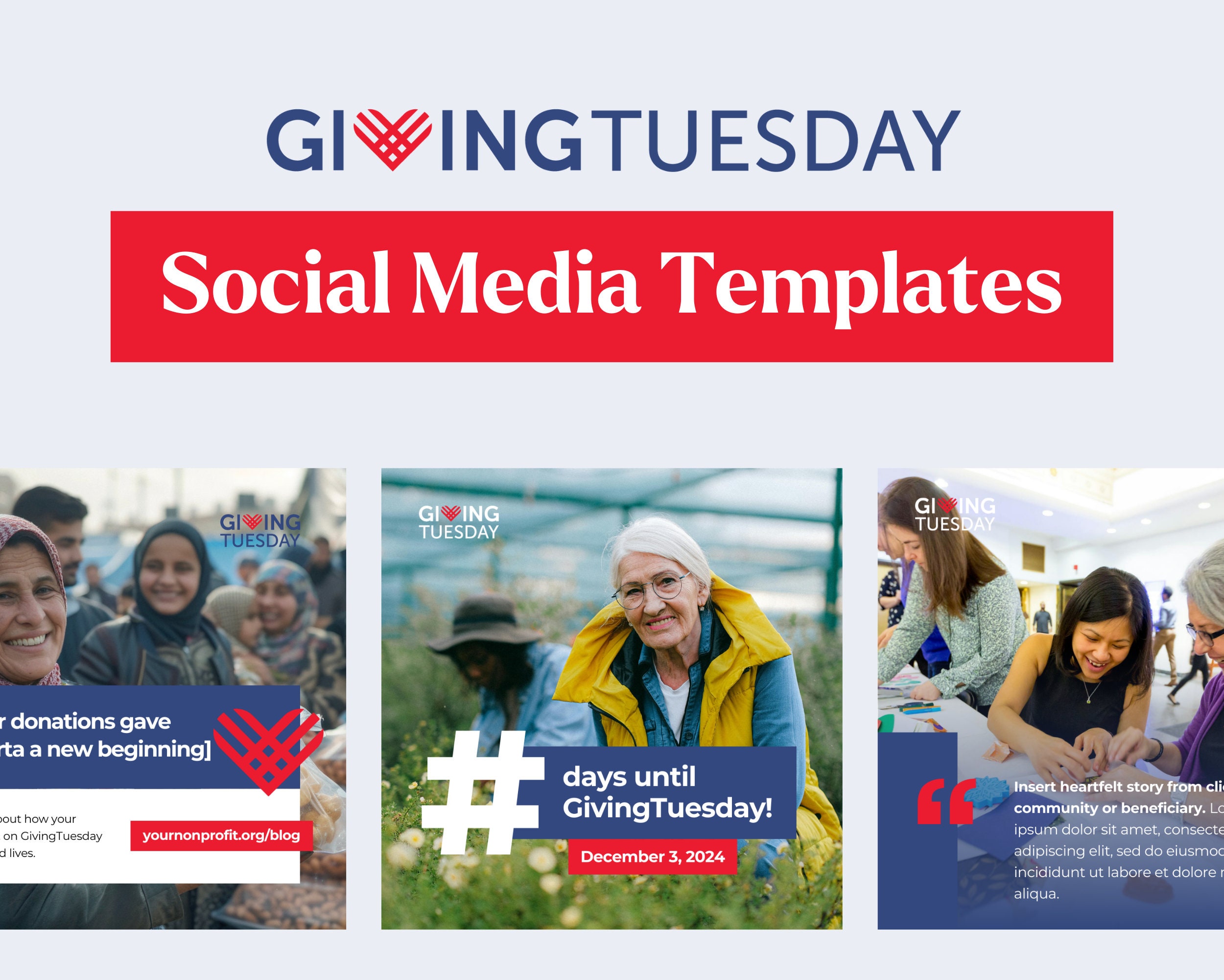 Givingtuesday Social Media Template Bundle for Canva | 80+ Fundraising ...