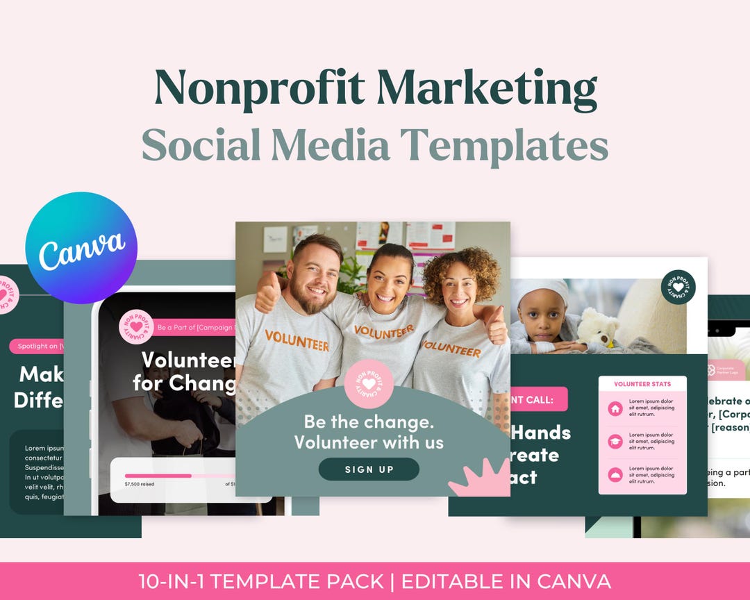 Nonprofit Social Media Post Ideas | Editable Social Media Templates and ...