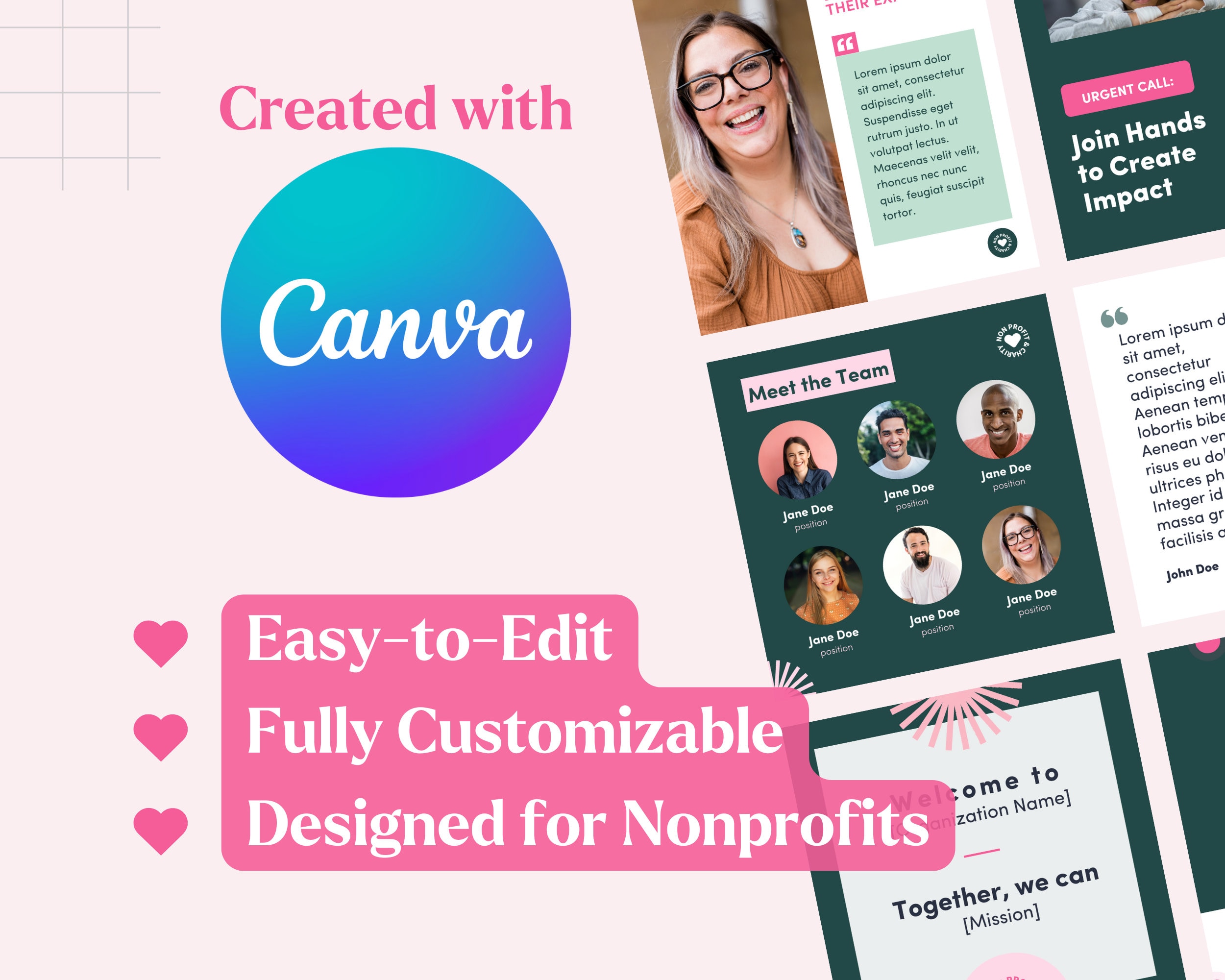 Nonprofit Storytelling Canva Social Media Templates | 25 Editable ...