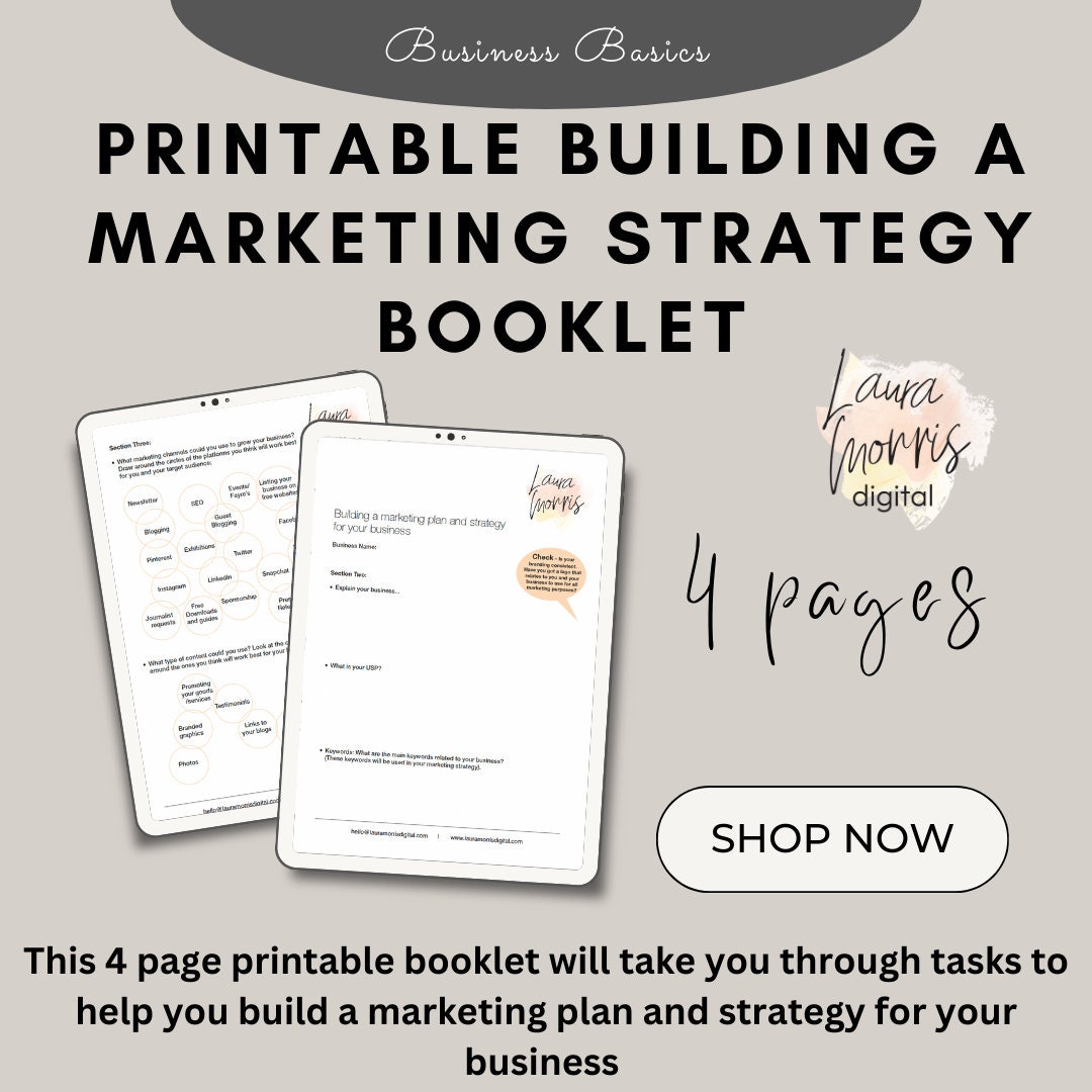 Printable How to Build a Marketing Plan and Strategy Booklet for All ...