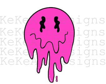 Green Droopy Smiley Face PNG, Sublimation Design, Digital Download, PNG ...