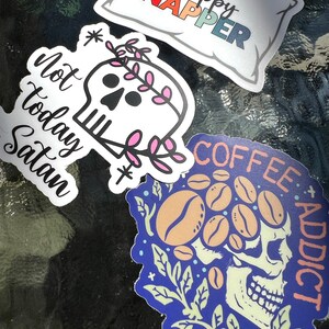 Coffee Addict Sticker | Coffee Lover Sticker | Skull Sticker | Skeleton ...