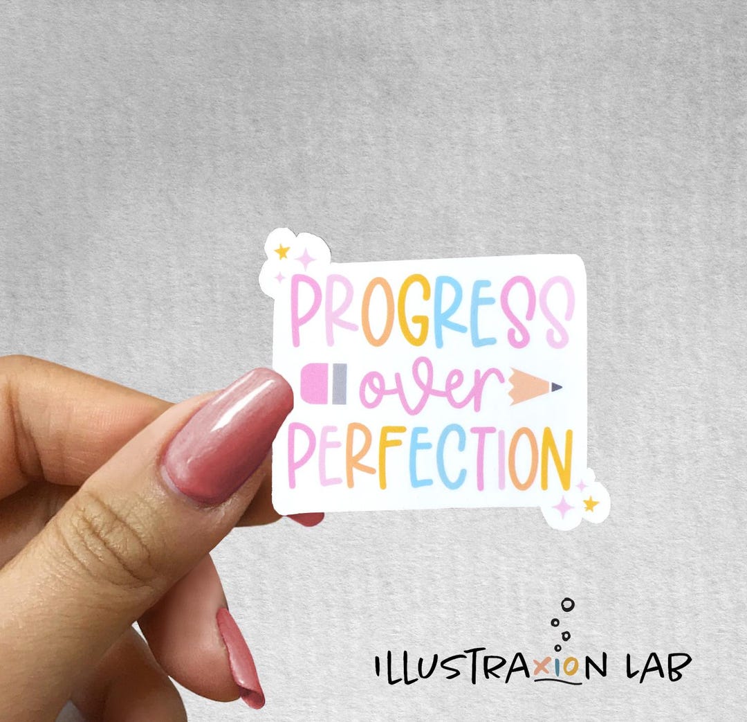 Progress Over Perfection Sticker | Studying Sticker | Cute Sticker ...