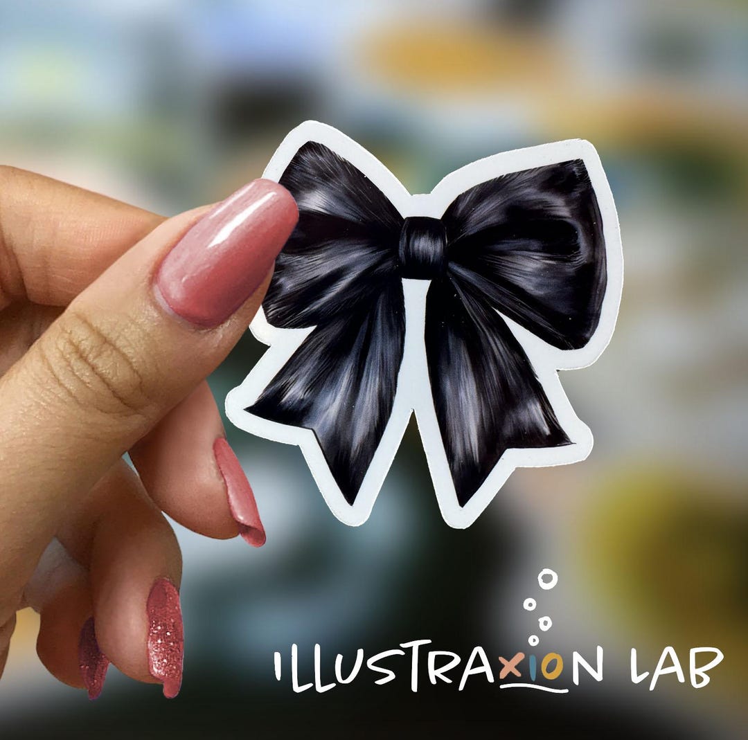 Black Coquette Bow Sticker | Cute Sticker | Bow Sticker | Retro | Water ...
