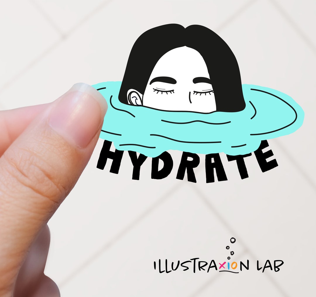 Hydrate Drink Water Sticker | Self Care | Reminder Sticker | Aqua ...