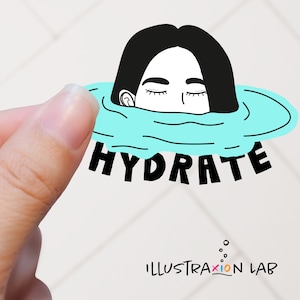 Hydrate Drink Water Sticker | Self Care | Reminder Sticker | Aqua ...