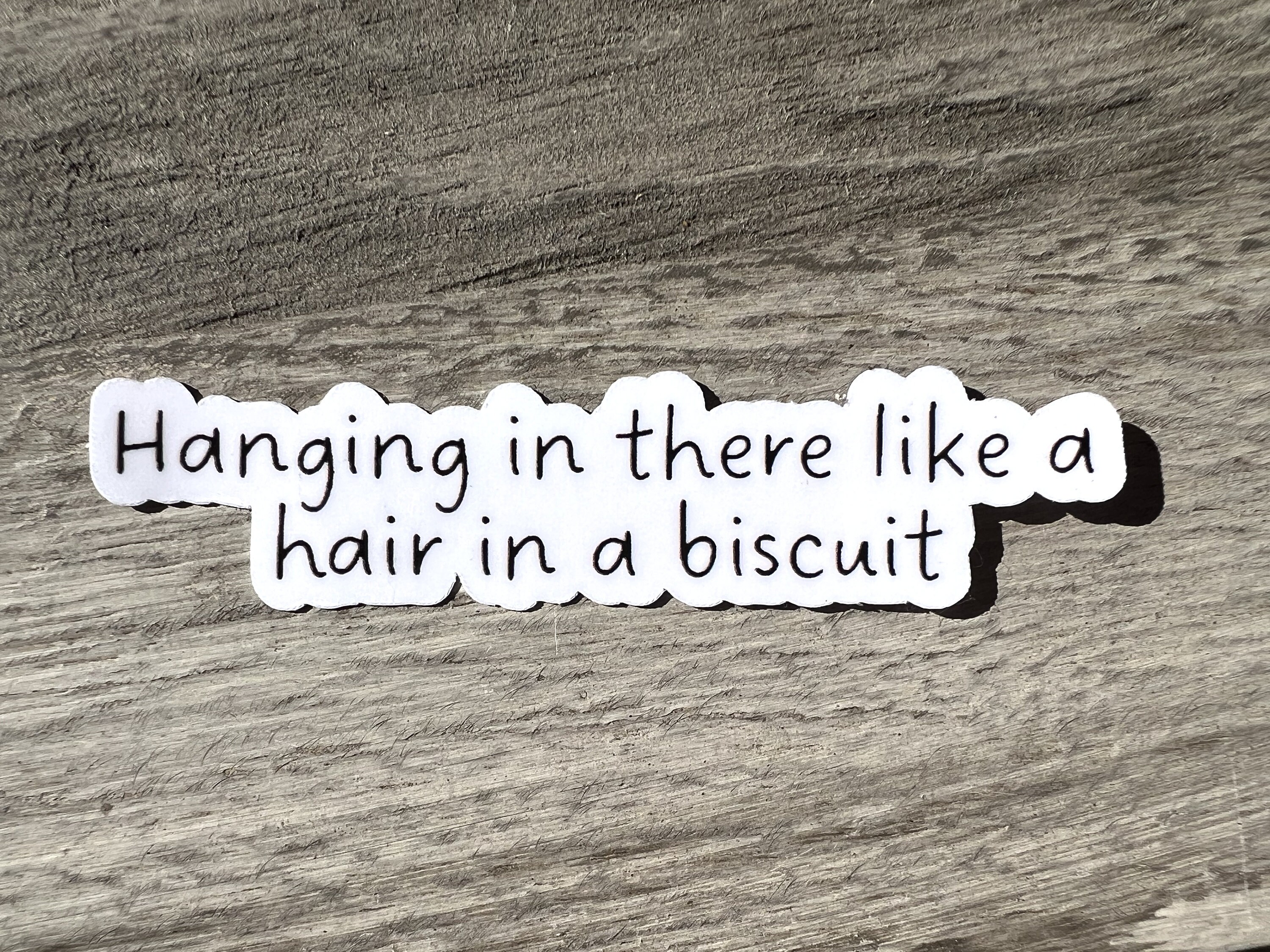 Hanging in There Like a Hair in a Biscuit Sticker Adulting - Etsy