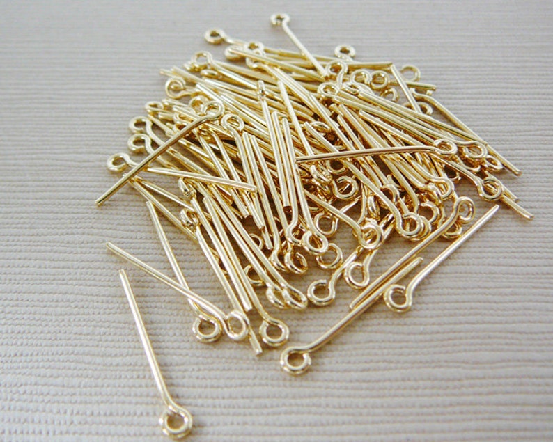 Eye Pin .75 Inch 19mm Gold Tone 20 Gauge Jewelry Supplies - Etsy