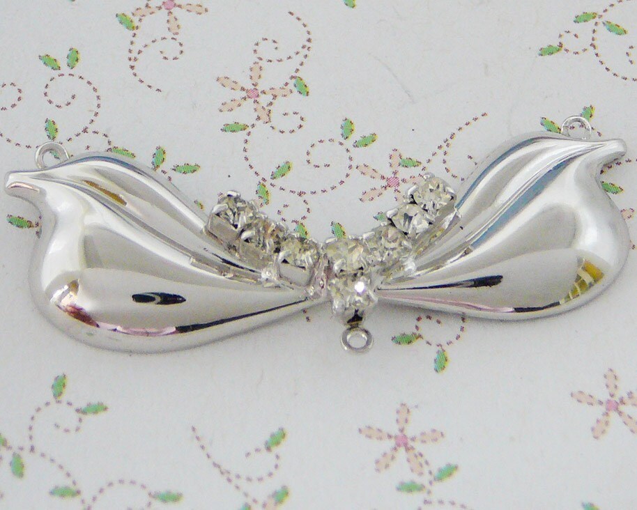 Vintage ... Pendant Connector Link Rhinestone Silvertone - Etsy