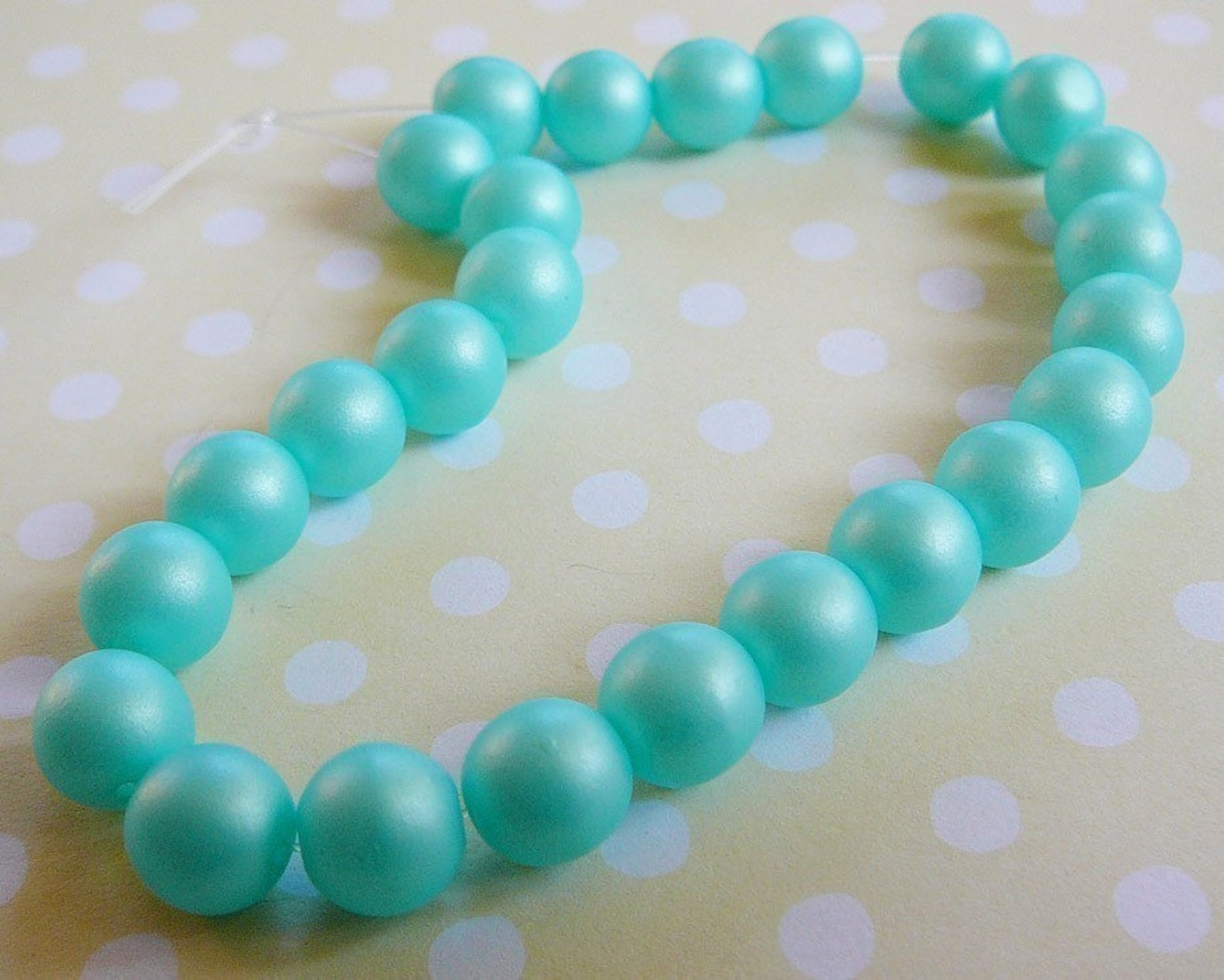 Vintage .. Beads Czech Glass Matte Aqua Ice Beads 8mm - Etsy