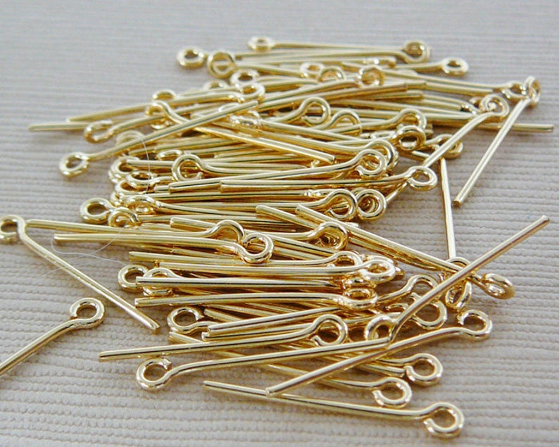 Eye Pin .75 Inch 19mm Gold Tone 20 Gauge Jewelry Supplies - Etsy