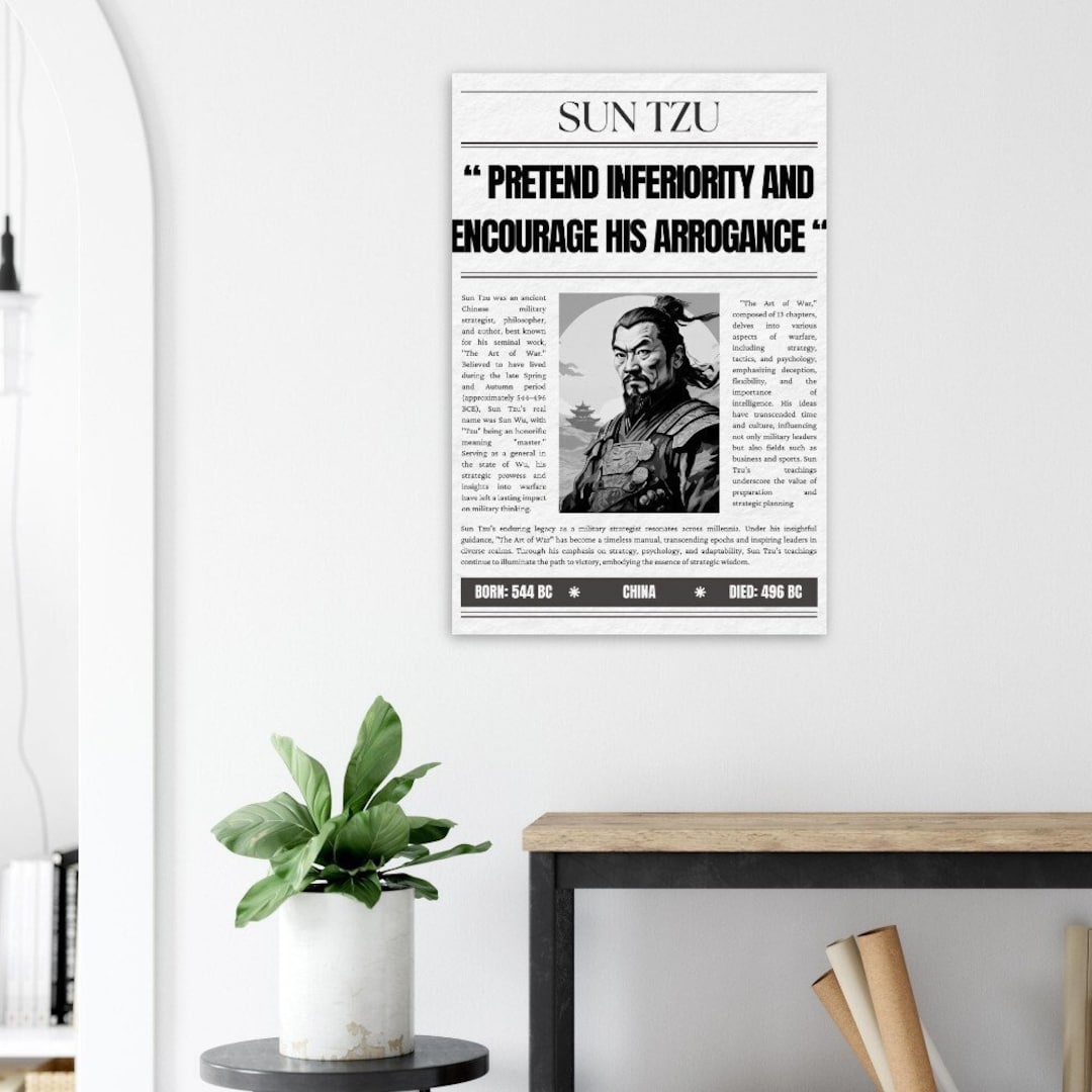 Sun Tzu Poster pretend Inferiority and Encourage His Arrogance - Etsy
