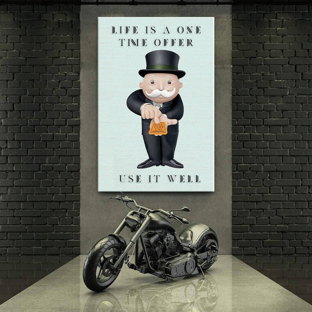 Alec Monopoly Canvas Art Inspirational Living Room and Office Wall ...