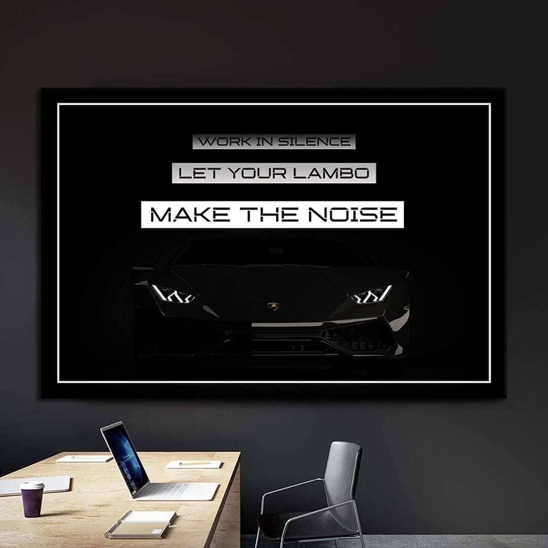Lamborghini Motivational Wall Art Canvas Print Office Decor ...
