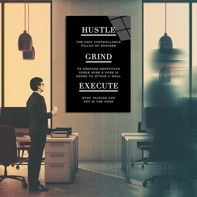 Hustle Grind Execute Art Motivational Canvas Inspirational Quote Poster ... Hustle Grind Execute Art Motivational Canvas Inspirational Quote Poster ...