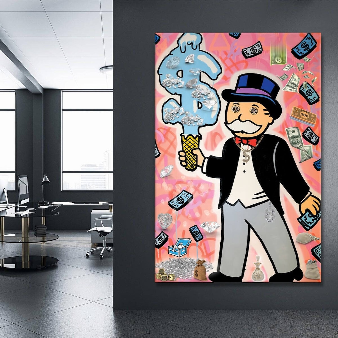 ALEC MONOPOLY Ice Cream Diamonds Inspirational Office Canvas ...