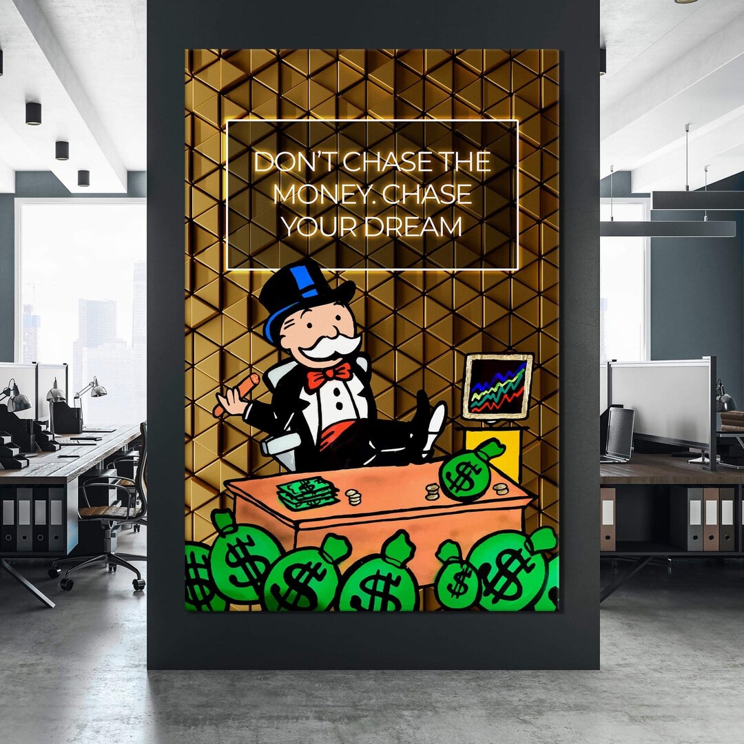 ALEC MONOPOLY Wall Art Chase Your Dreams With This Motivational Canvas ...