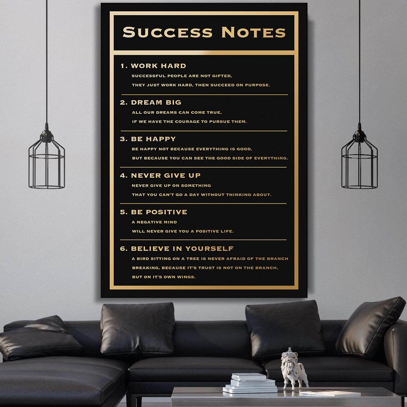 Motivational Office Decor Canvas Print Inspirational SUCCESS Art ...