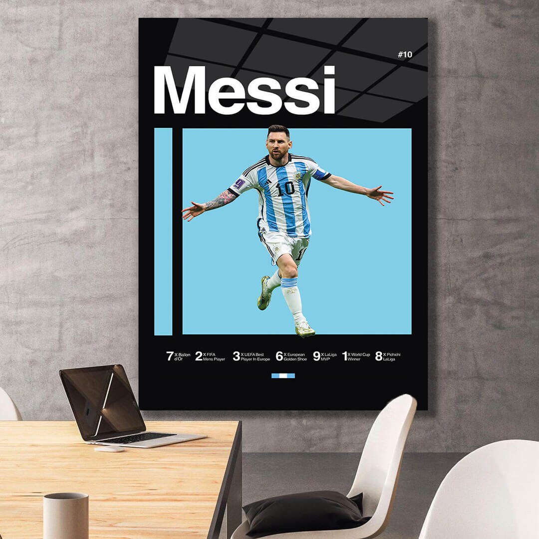 LIONEL MESSI Canvas, MESSI Results Poster, Argentina Football Legend ...