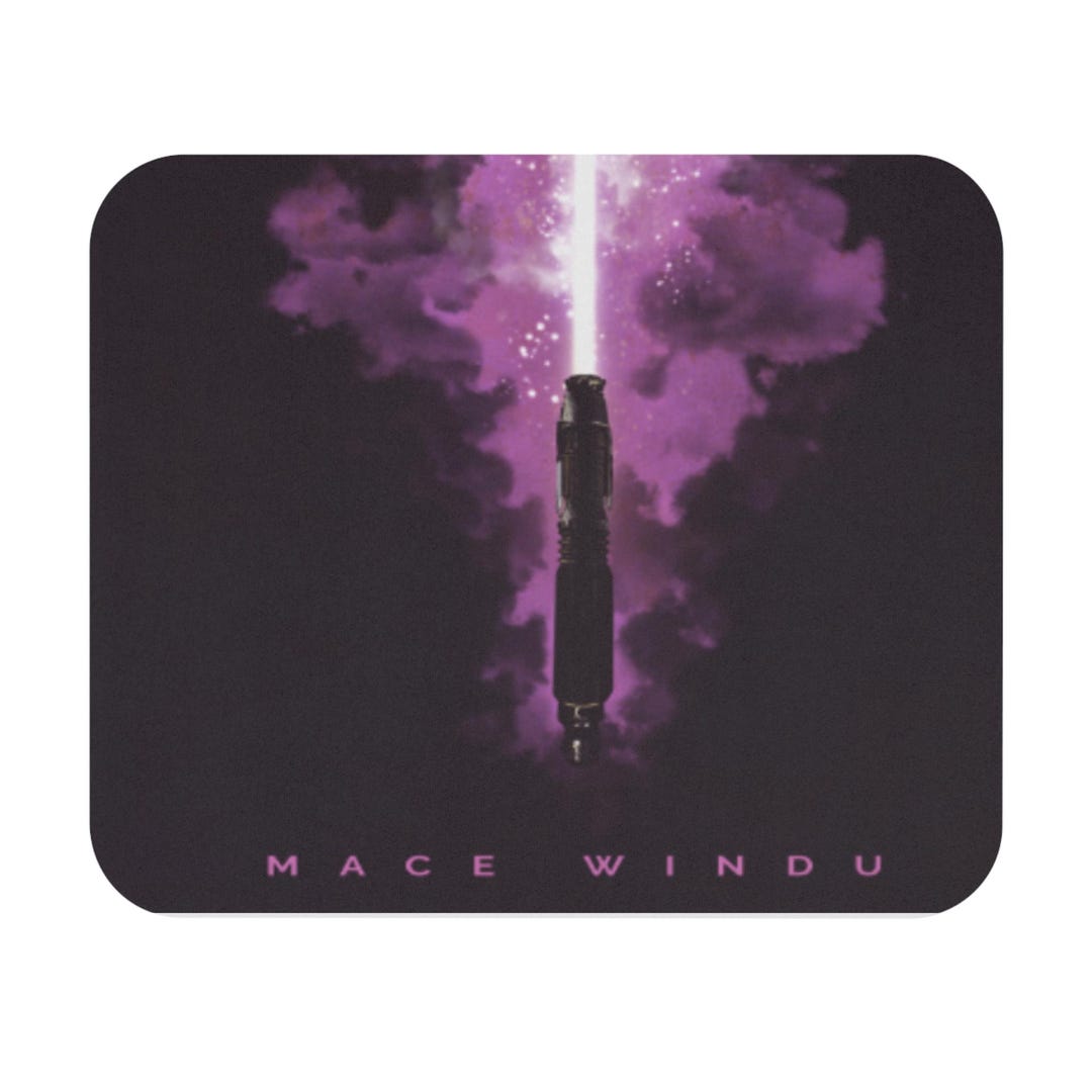 Mace Windu Mouse Pad, Gaming Desk Accessory, Star Wars Fan Gift, Office ...
