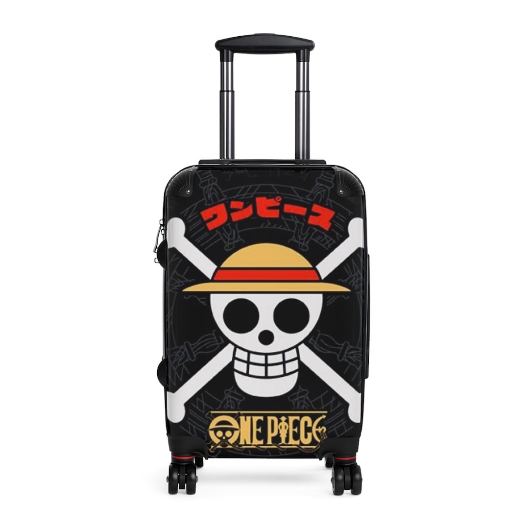 One Piece Skull Suitcase Travel Luggage, Anime Fan Gear, Unique Black ...