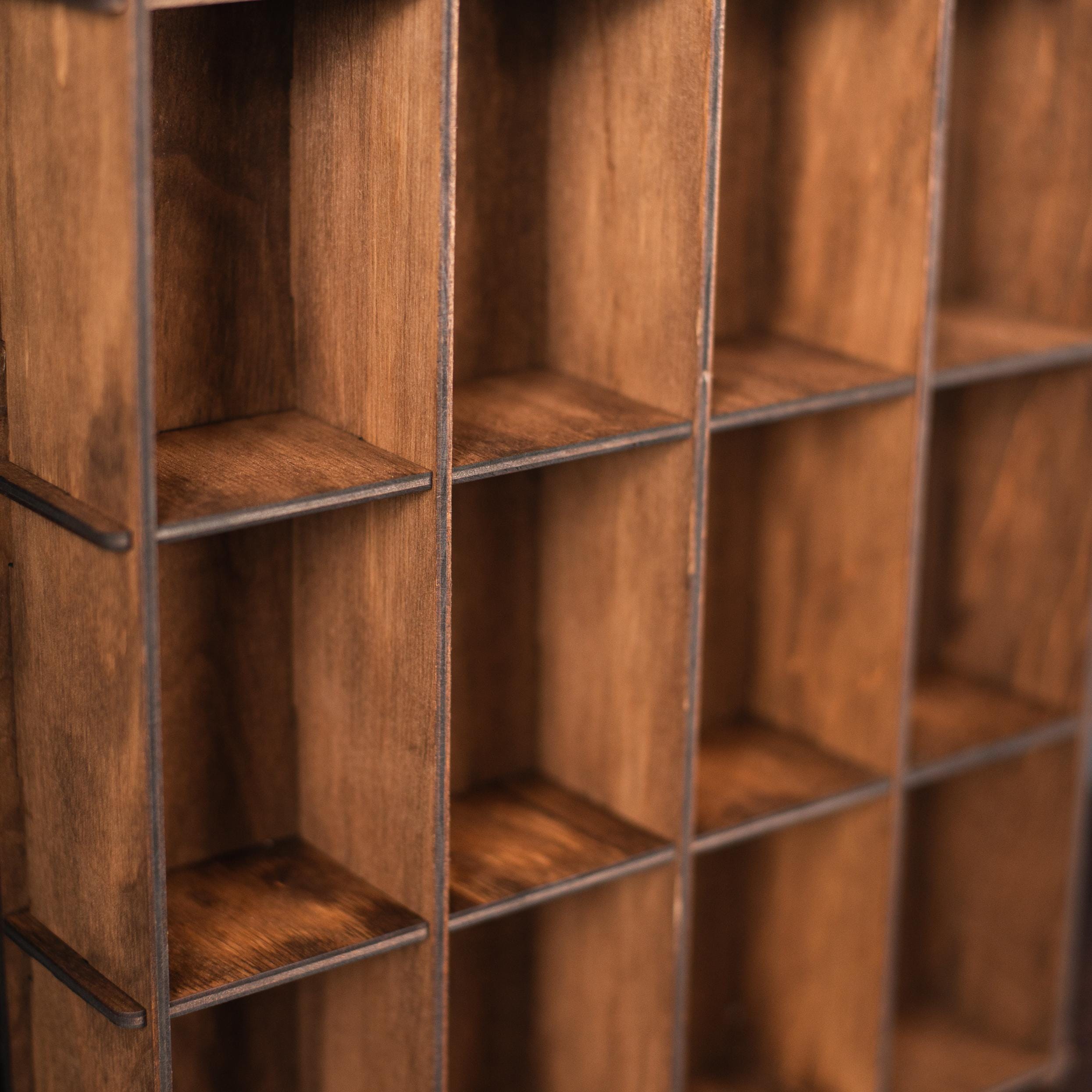 Shot Glass Display Cabinet, Wooden Wall Shot Glass Holder, Bar Display ...