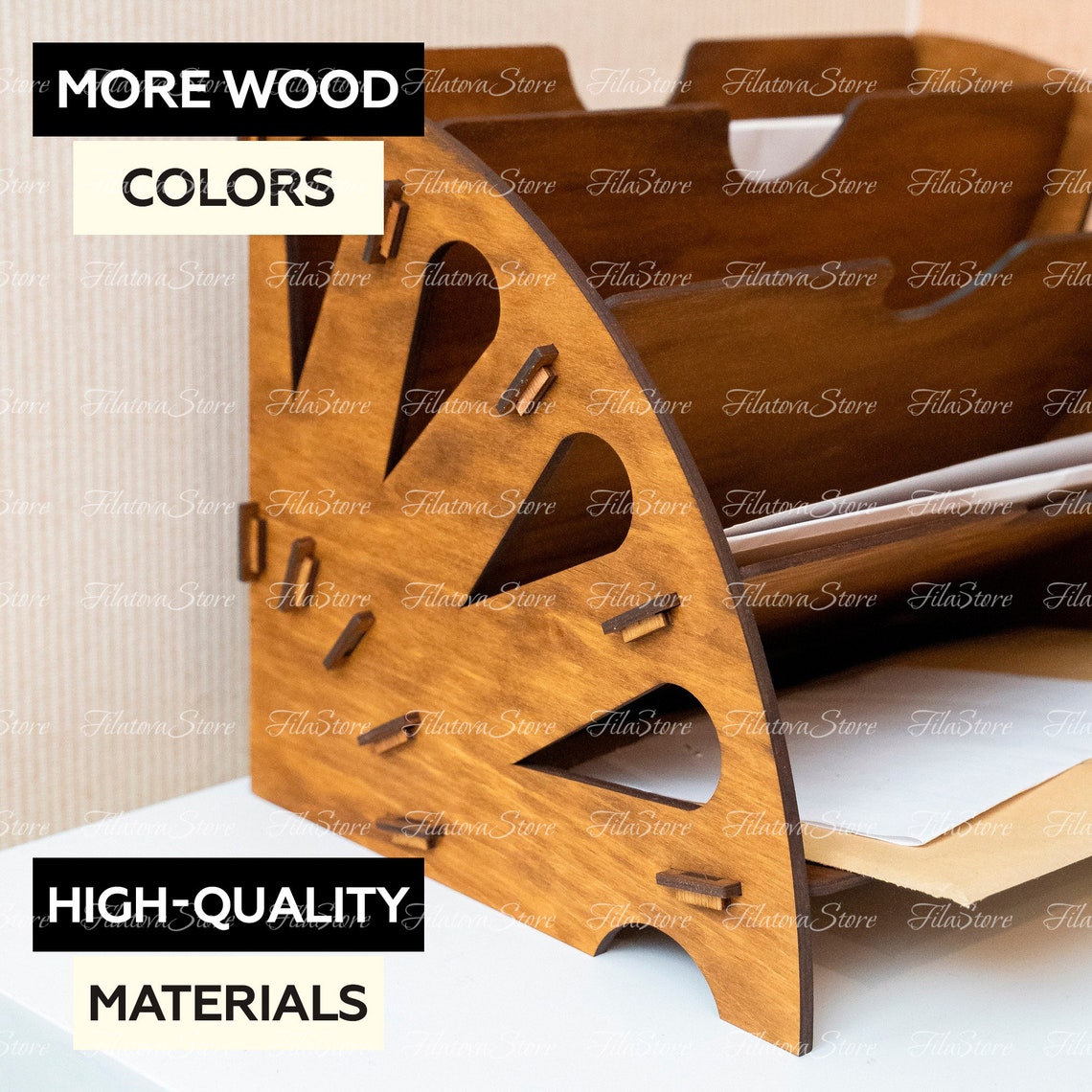 Wood Desk Organizer, Office Desk Organizer,desktop Storage,document ...