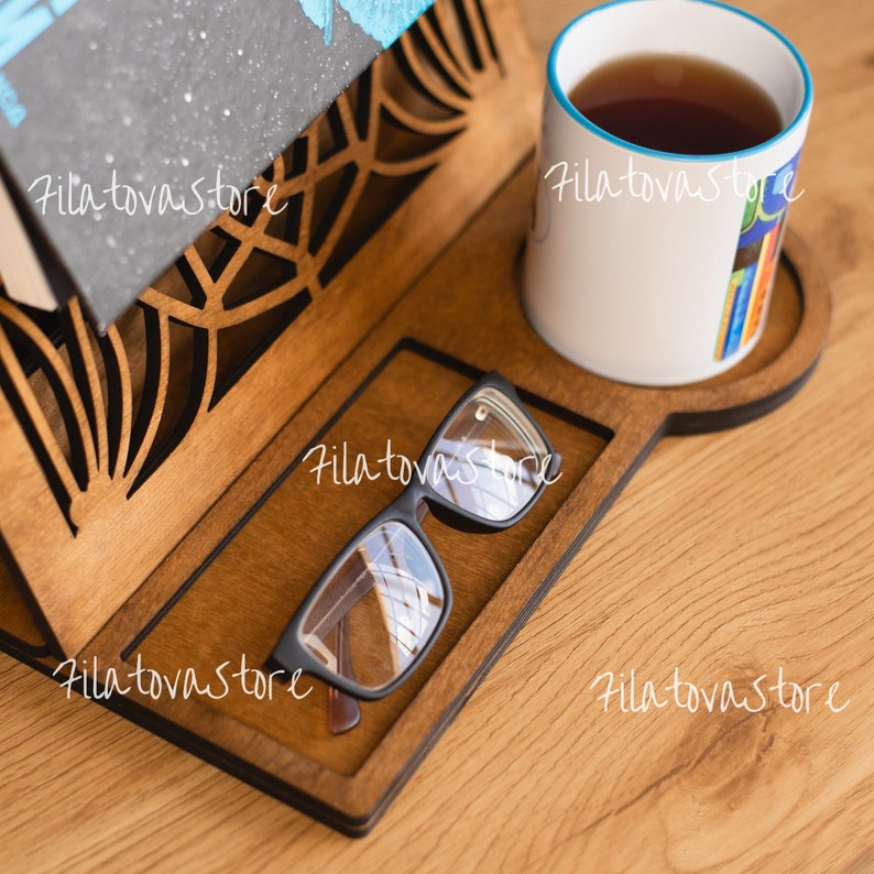 Wooden Book Page Holder, Reading Stand, Nightstand Book Holder,wood ...