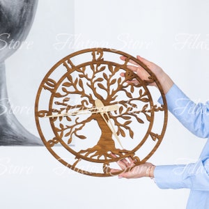 Large Tree of Life Clock, Tree Clock, Celtic Wall Clock, Wooden Wall ...