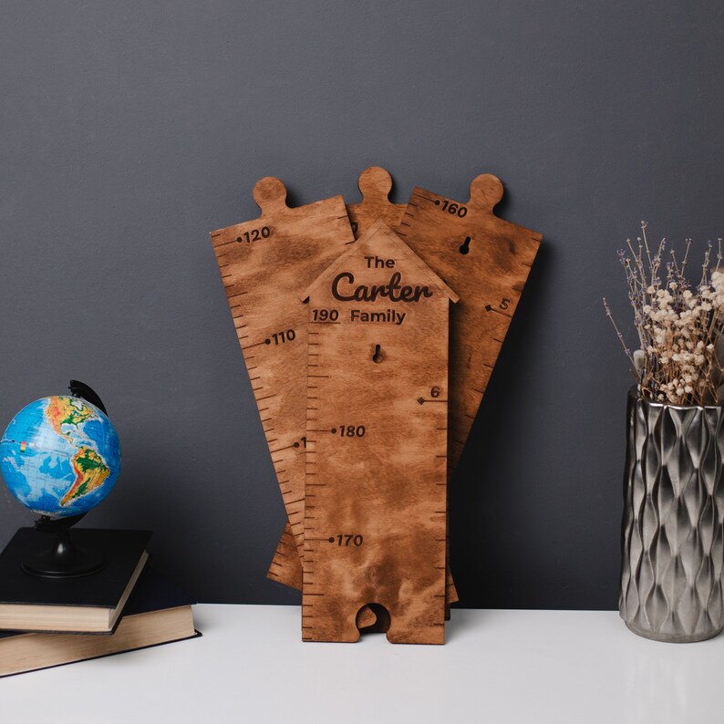 Personalized Wooden Growth Chart, Family Height Ruler, Custom Baby ...