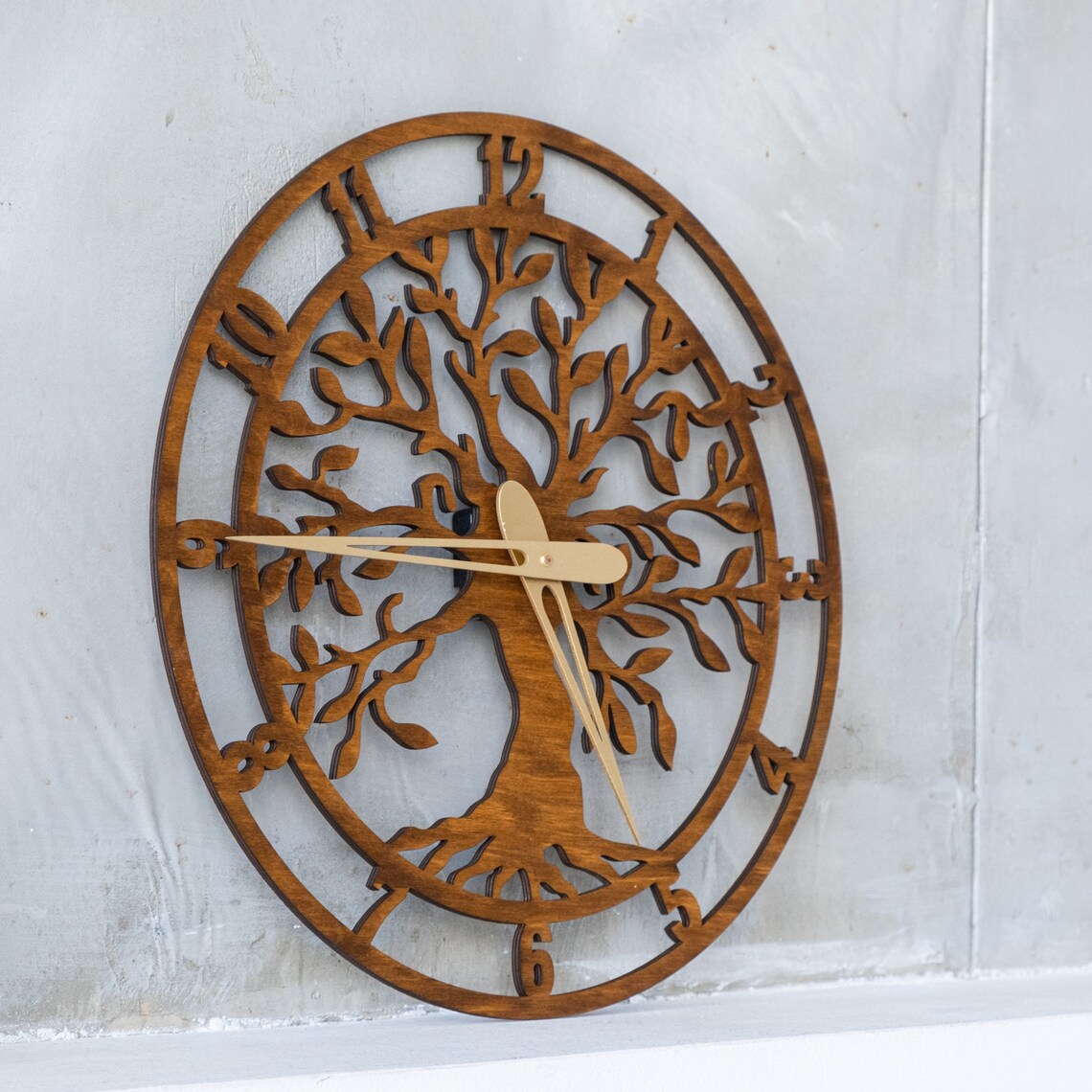 Large Tree of Life Clock, Tree Clock, Celtic Wall Clock, Wooden Wall ...
