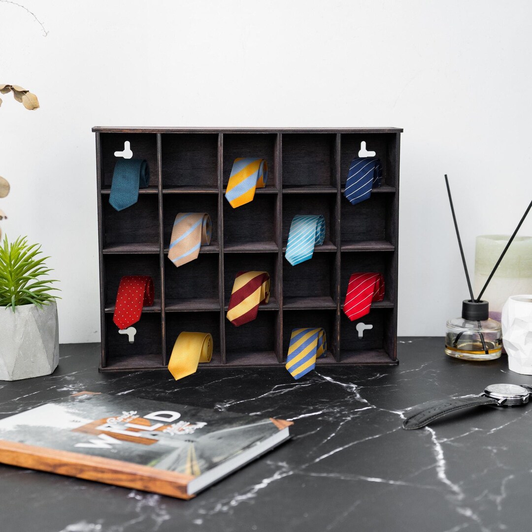 Wood Tie Display Shelf, Wood Tie Organizer, Display for Collectibles ...