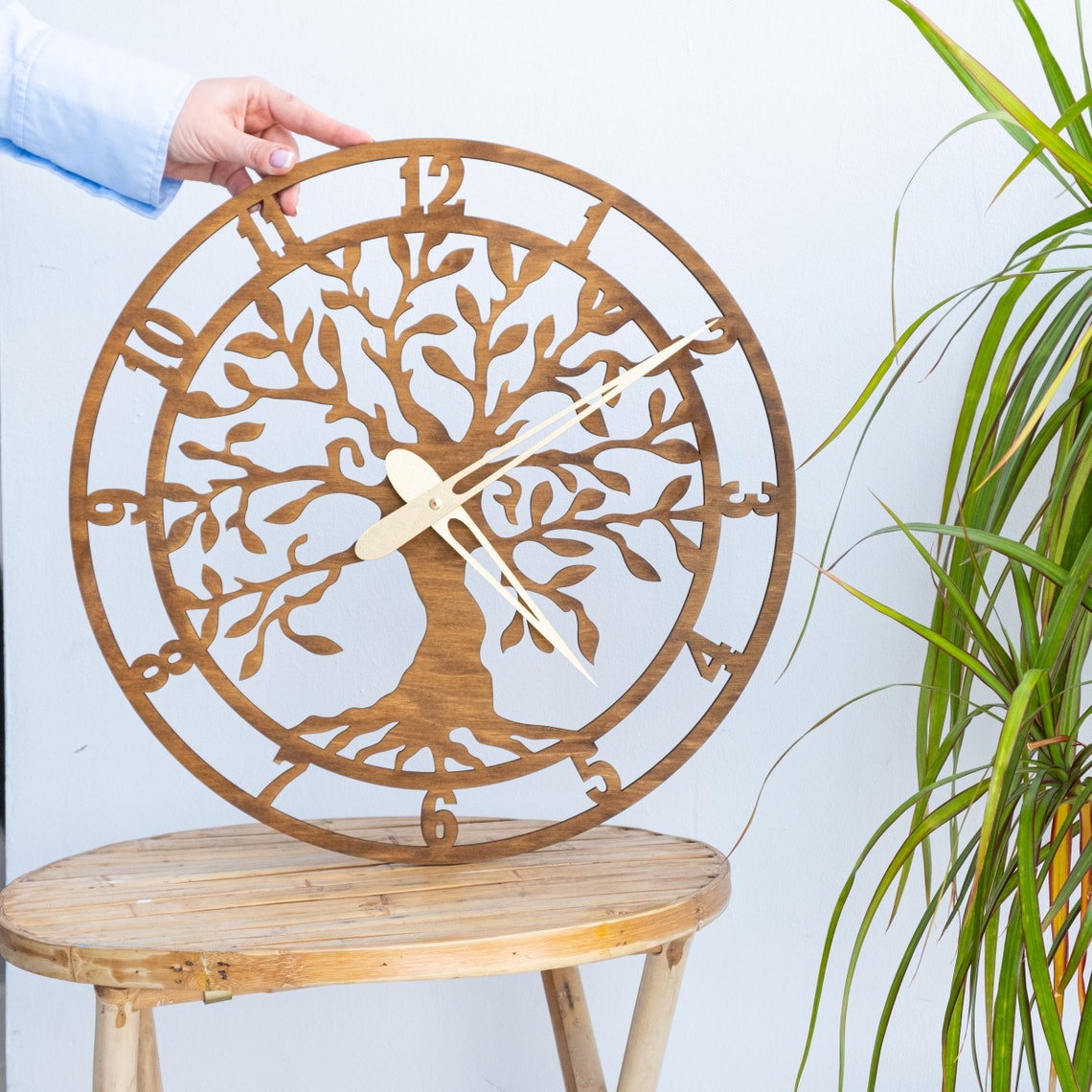 Large Tree of Life Clock, Tree Clock, Celtic Wall Clock, Wooden Wall ...
