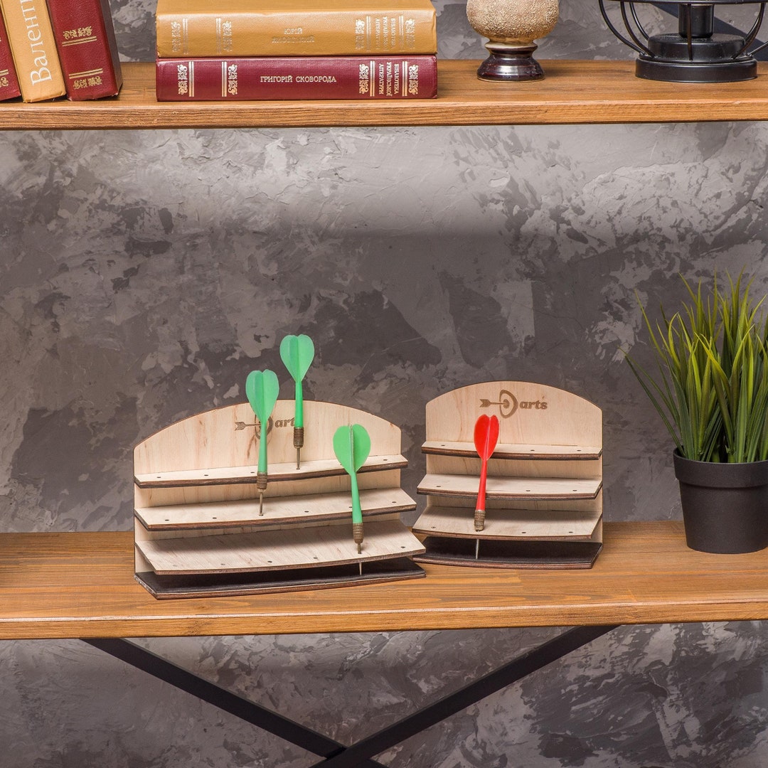 Wooden Dart Holder, Dart Display Stand, Tabletop Dart Organizer ...