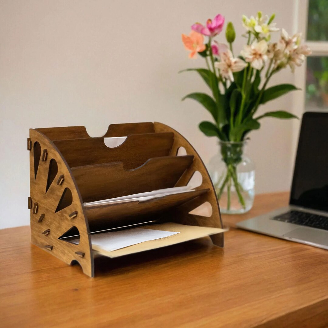 Wood Desk Organizer, Office Desk Organizer,desktop Storage,document ...