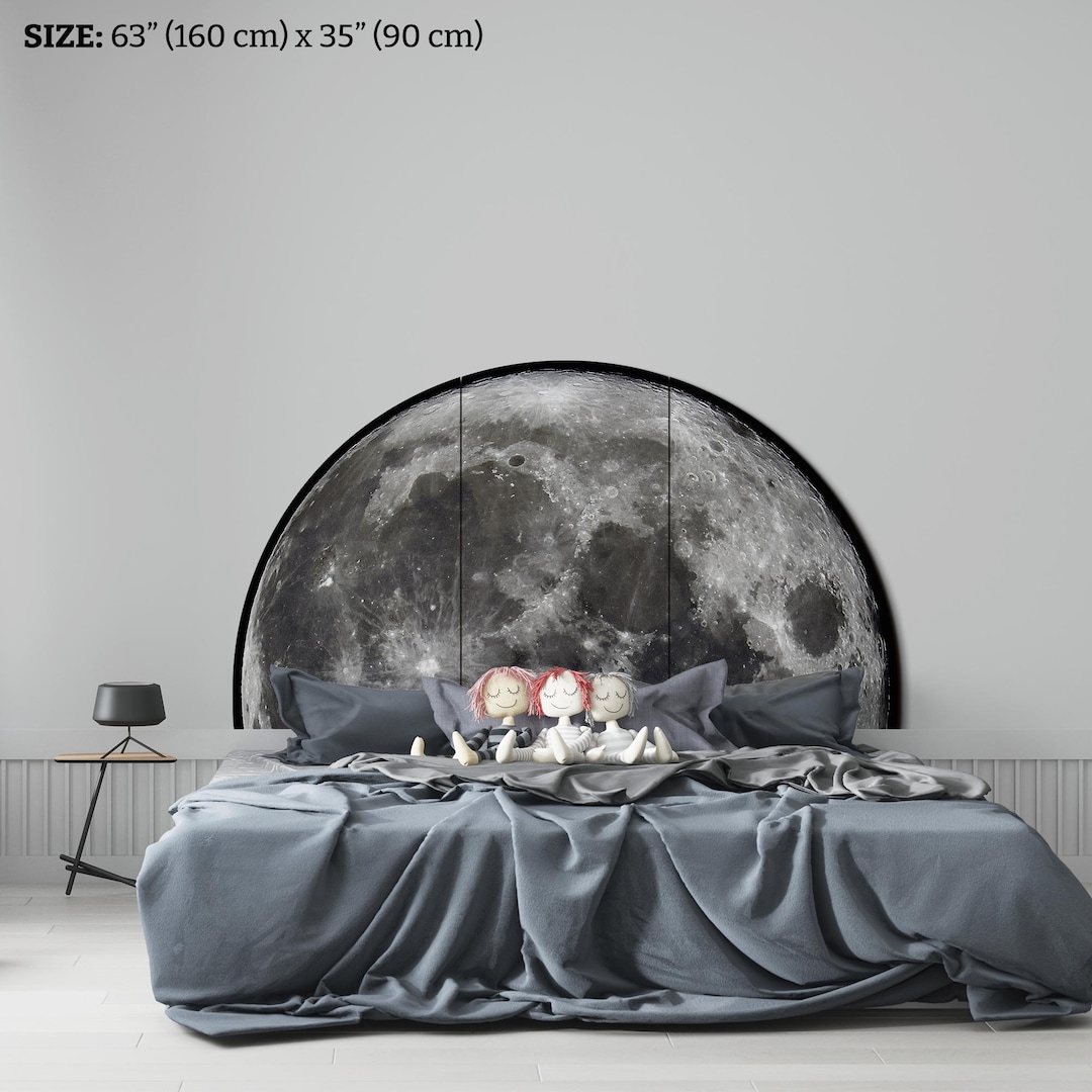 Moon Headboard, Half Moon Headboard, Full Moon Wall Art, Above Bed Wall ...