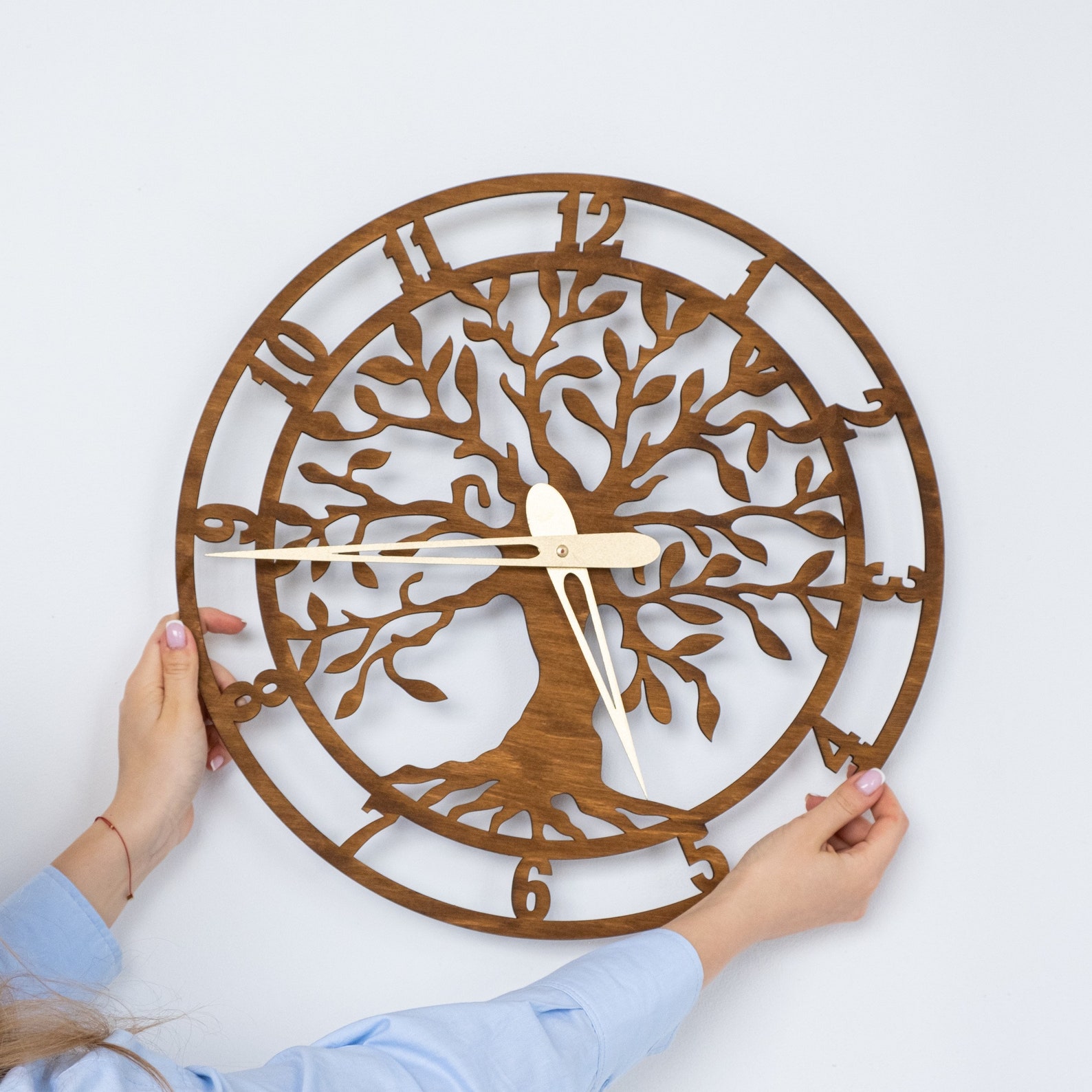 Large Tree of Life Clock, Tree Clock, Celtic Wall Clock, Wooden Wall ...
