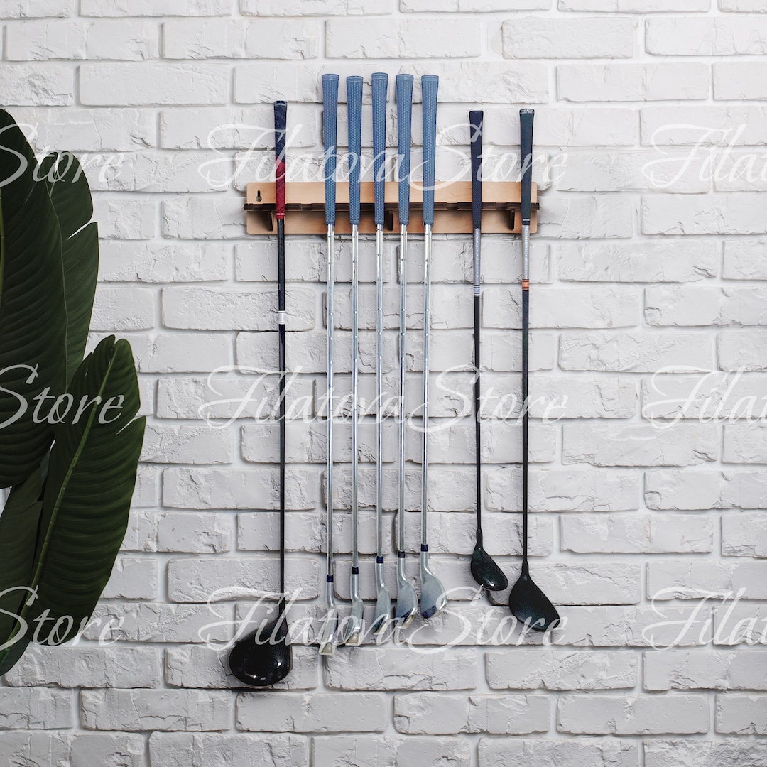 Golf Club Wall Mount Rack, Golf Bag Storage Hanger, Golf Club Organizer ...