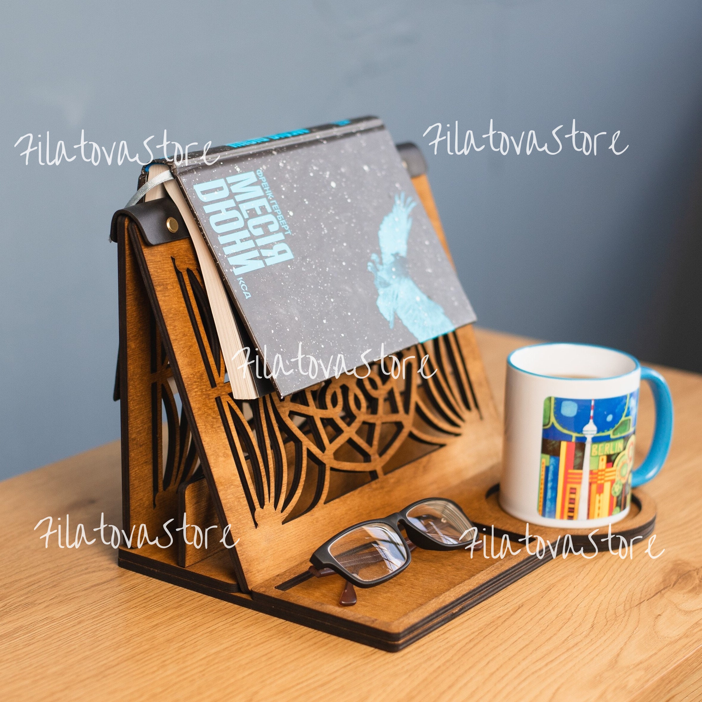 Wooden Book Page Holder, Reading Stand, Nightstand Book Holder,wood ...