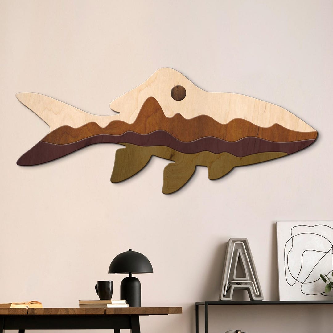 Large Wooden Fish,wooden Fish Wall Hanging,rustic Wooden Fish,wooden ...