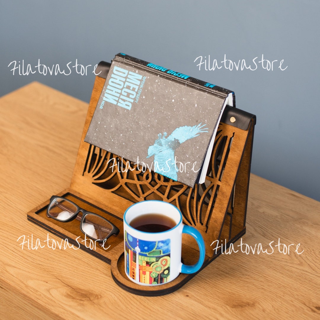 Wooden Book Page Holder, Book Caddy, Book Stand Wood, Book Holder for ...