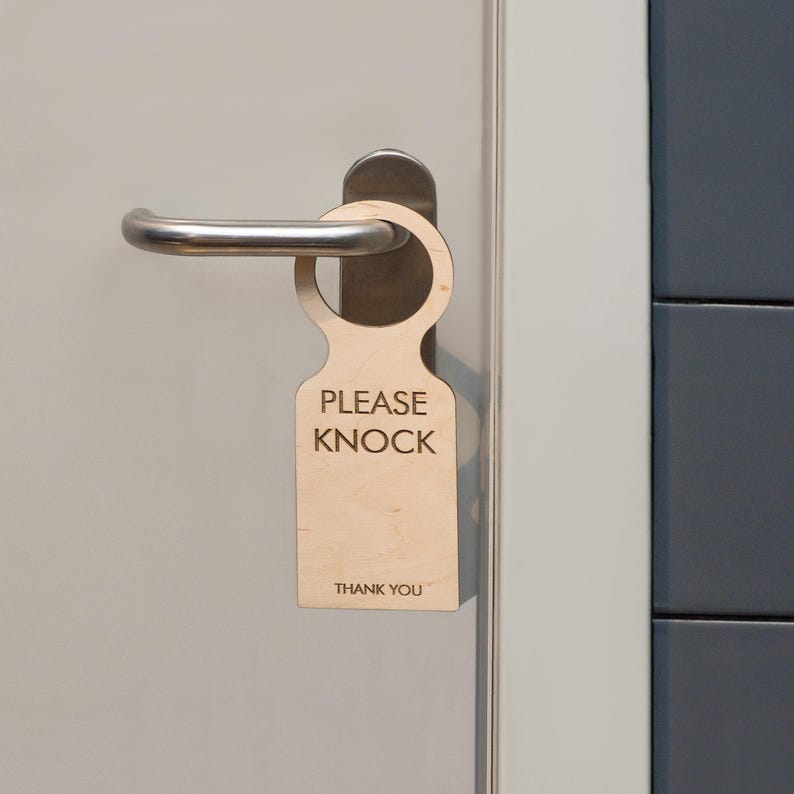 Please Knock Sign, Door Handle Sign, Session in Progress Sign, in ...