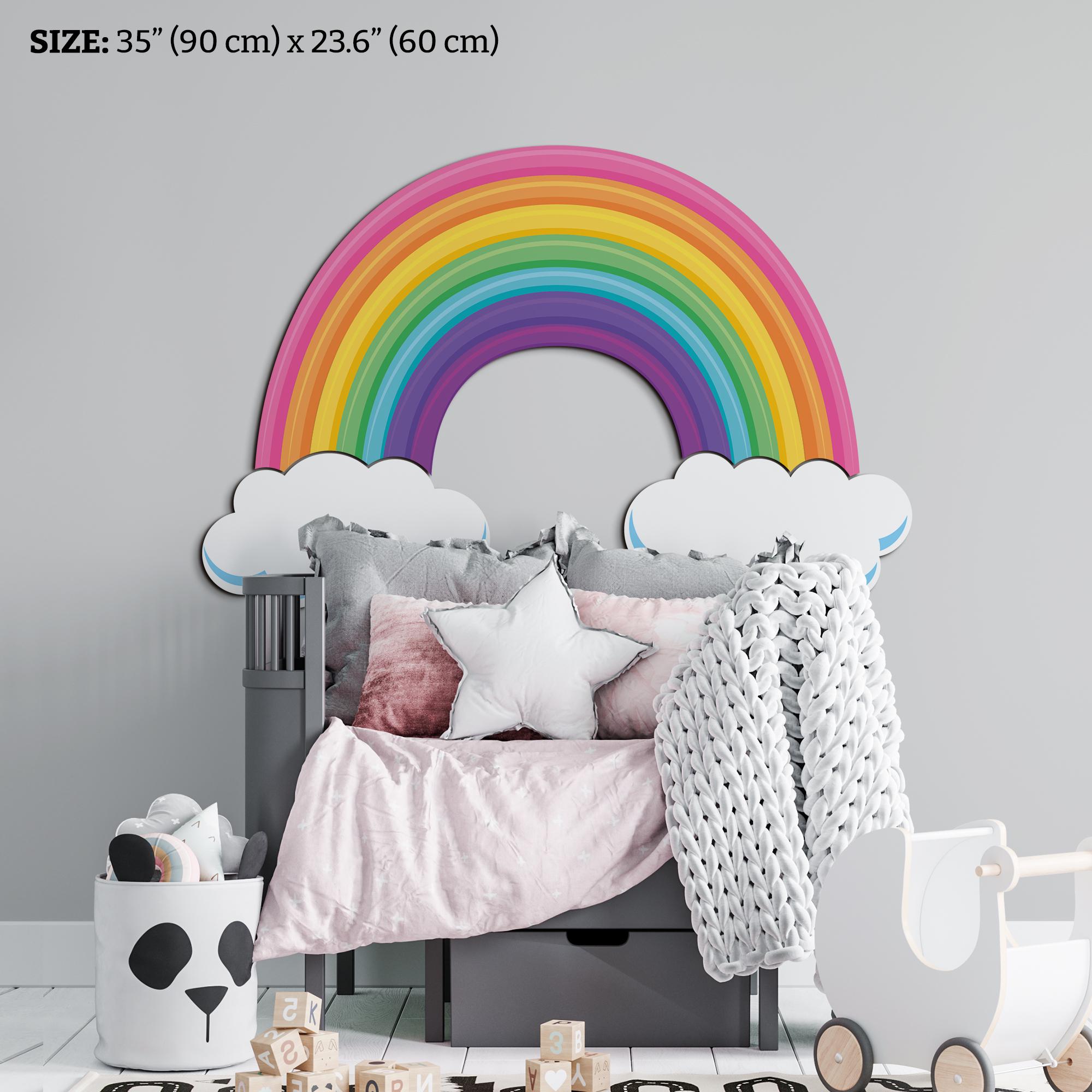 Rainbow Wooden Headboard, Rainbow Wall Decor, Above Bed Wall Art ...