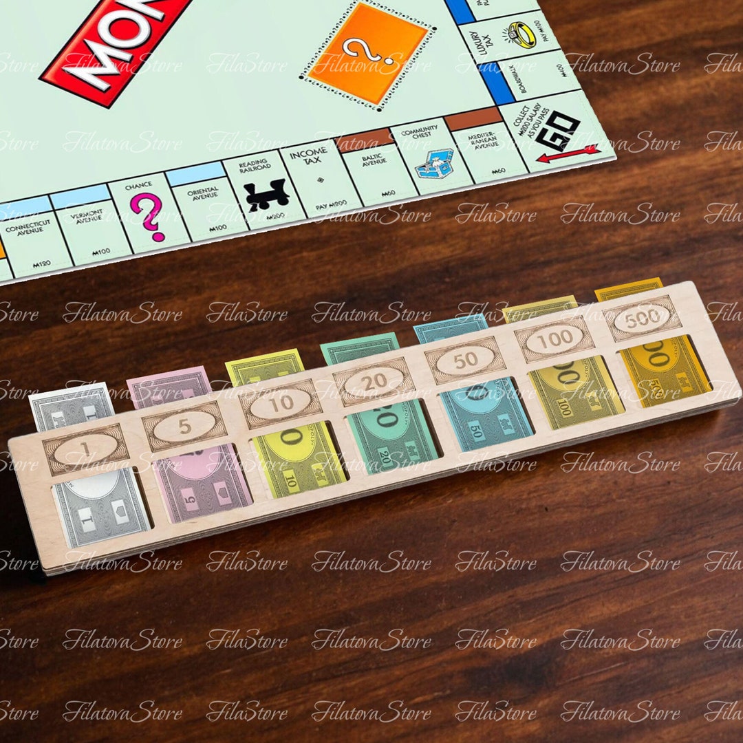 Monopoly Money Holder, Game Money Holder, Monopoly Cash Tray, Wooden ...