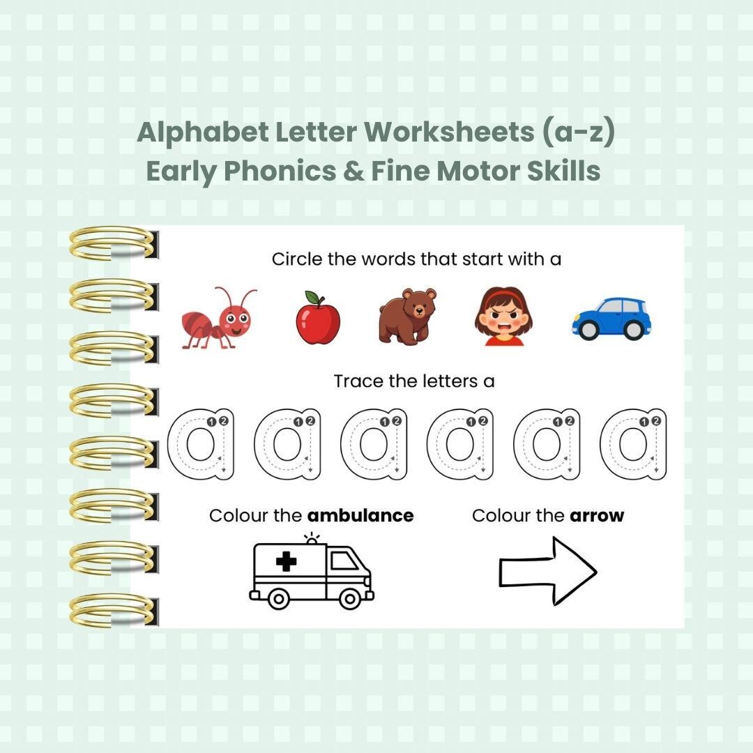Alphabet Letter Worksheets (a-z) – Early Phonics & Fine Motor Skills ...