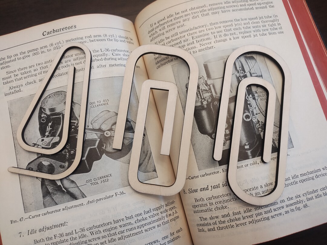 Paperclip Wood Bookmark | Jumbo Paperclip Set of 3 | Multiple Sizes ...