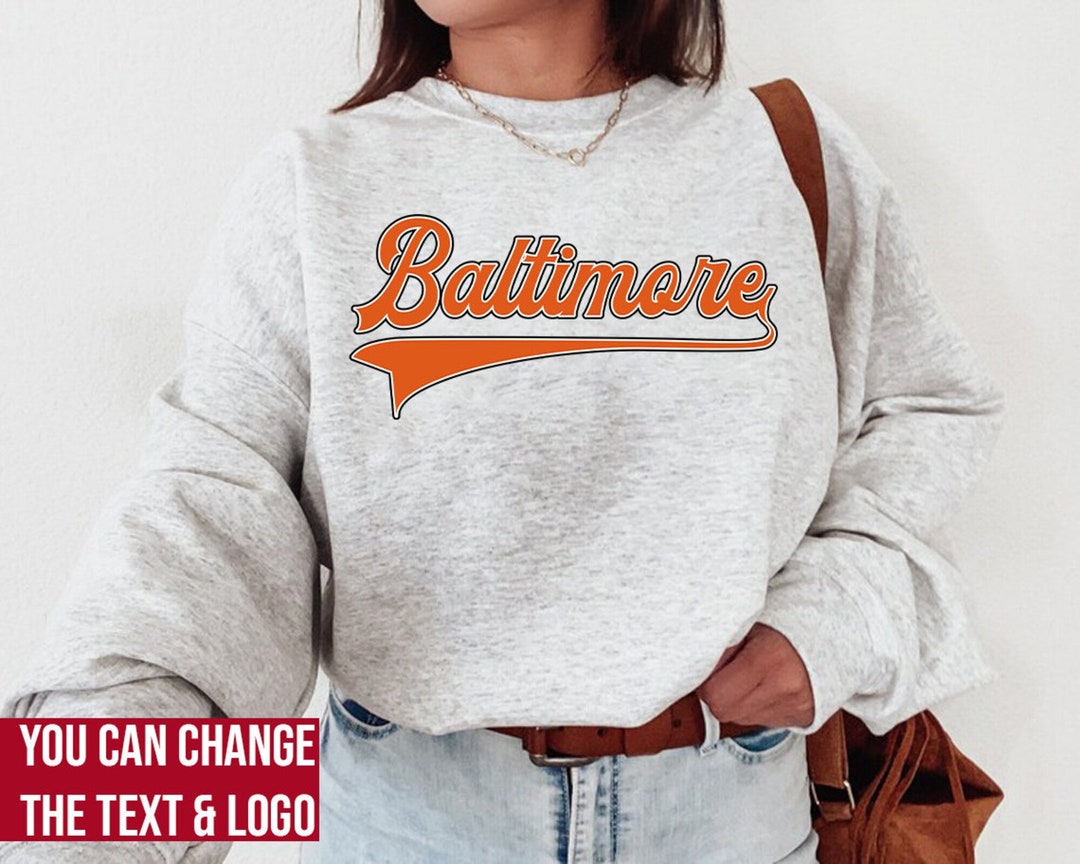 Baltimore Baseball Sweatshirt Baltimore Baseball Shirt Vintage Style ...